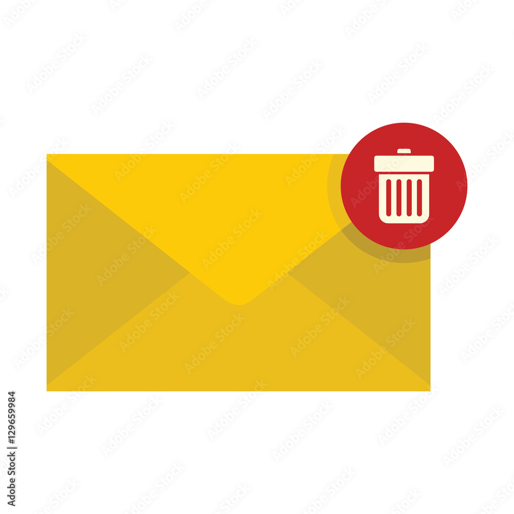 Flat yellow mail letter icon Stock Vector | Adobe Stock