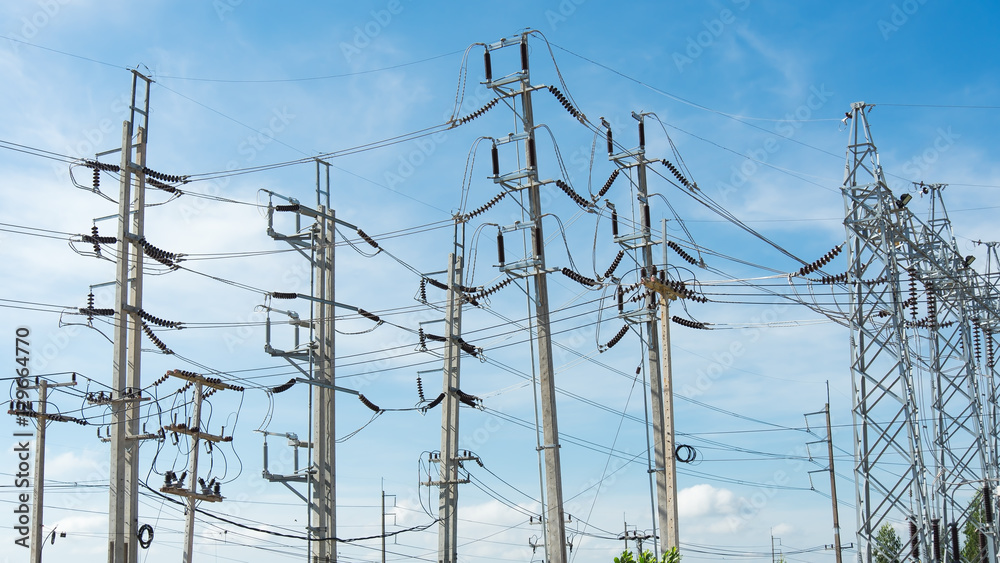 Electric pole : Electrical power poles in The electricity needed to ...