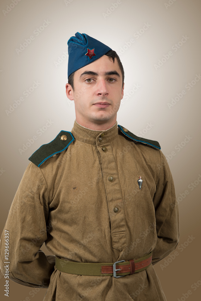 Portrait of a young Soviet soldier, ww2 Stock Photo | Adobe Stock