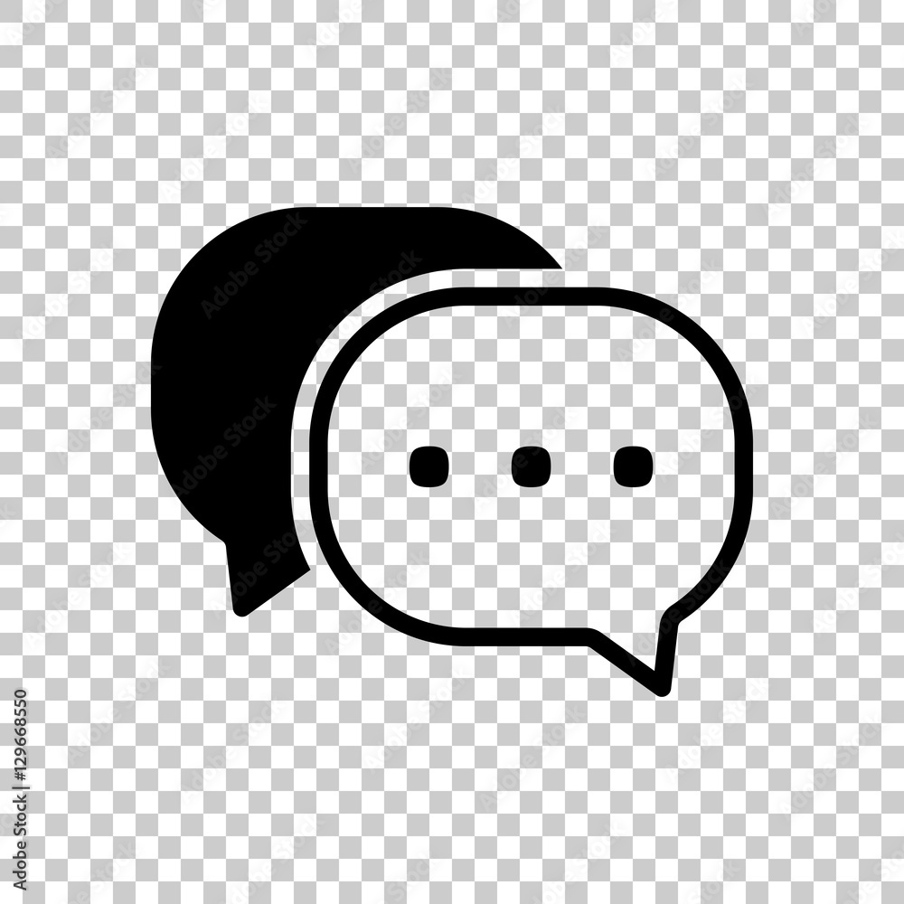 chat icon. Black icon on transparent background. Stock Vector | Adobe Stock