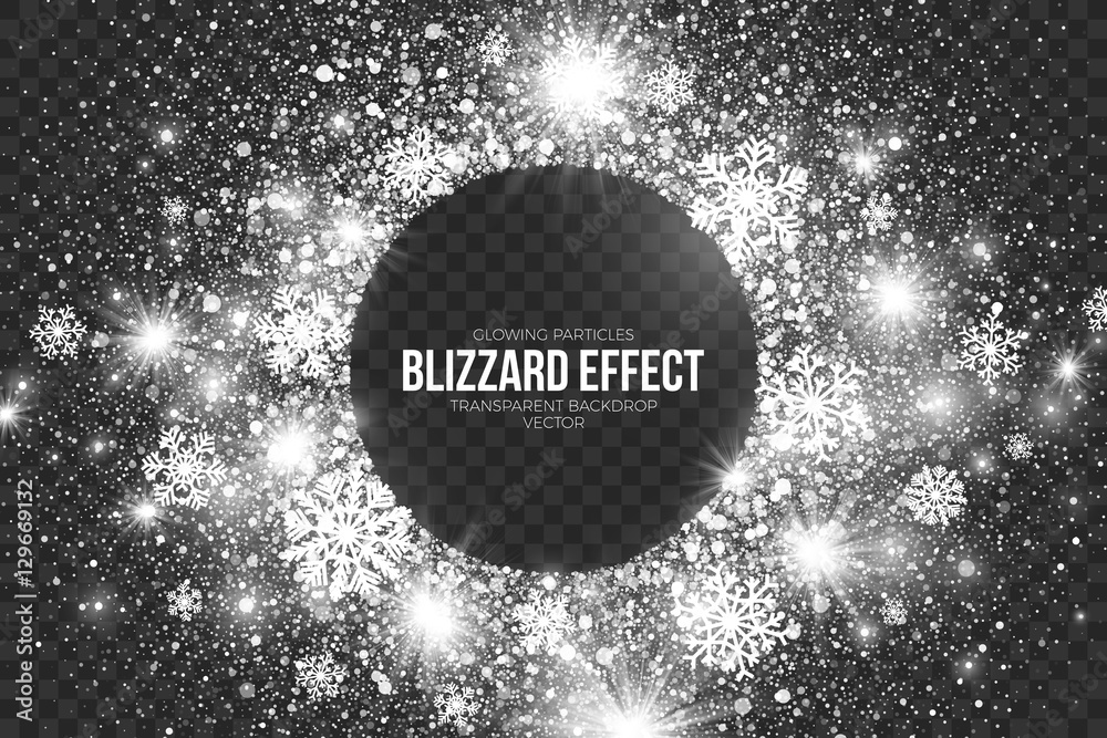 Snow Blizzard Effect on Transparent Background Vector Illustration ...