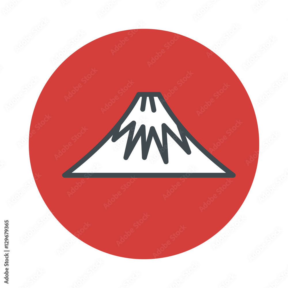 Mountain volcano Fuji icon isolated on white background Stock Vector ...