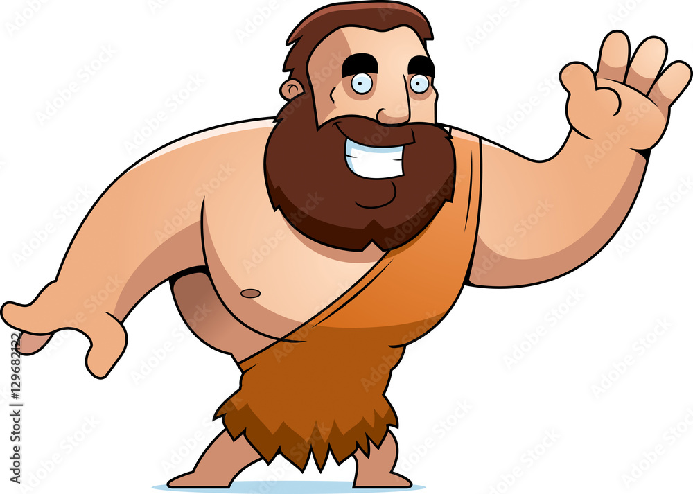 Cartoon Barbarian Waving Stock Vector | Adobe Stock
