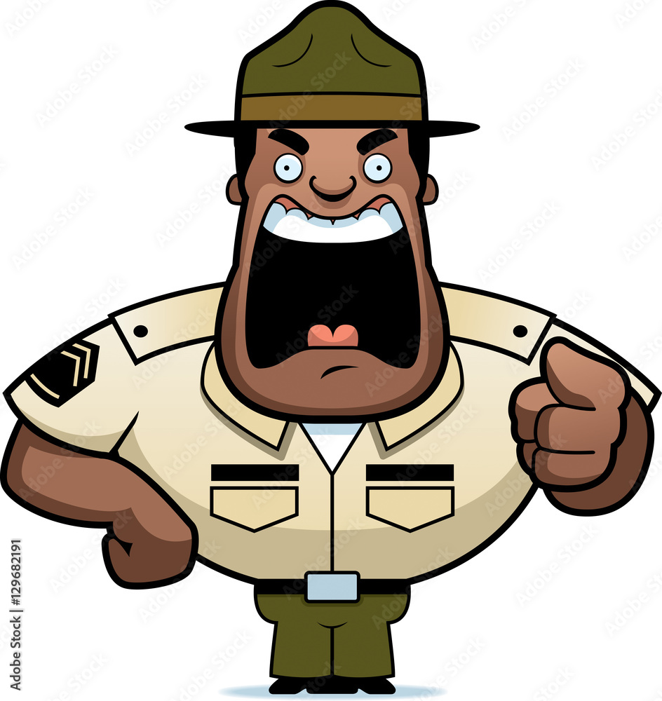 Cartoon Drill Sergeant Stock Vector | Adobe Stock