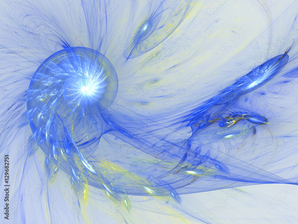 Light blue fractal spiral, digital artwork for creative graphic design ...