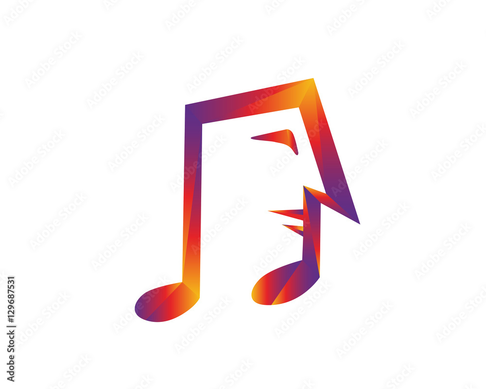 Modern Music Logo - Colorful Quaver Symbol Stock Vector | Adobe Stock