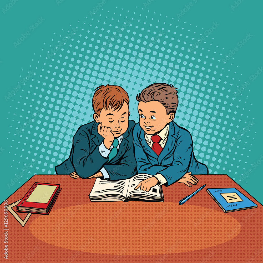 Two Friends In School Stock Vektorgrafik Adobe Stock Two Friends In School Stock Vektorgrafik Adobe Stock