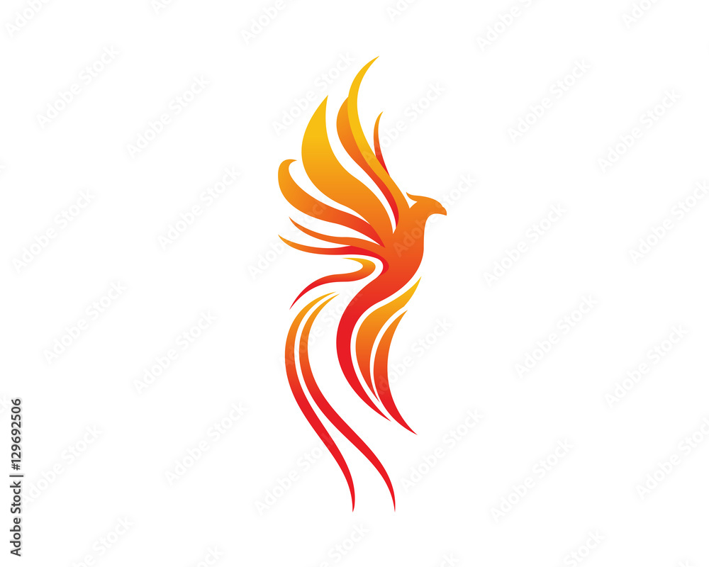 Modern Bird Logo - Flaming Phoenix Symbol Stock Vector | Adobe Stock