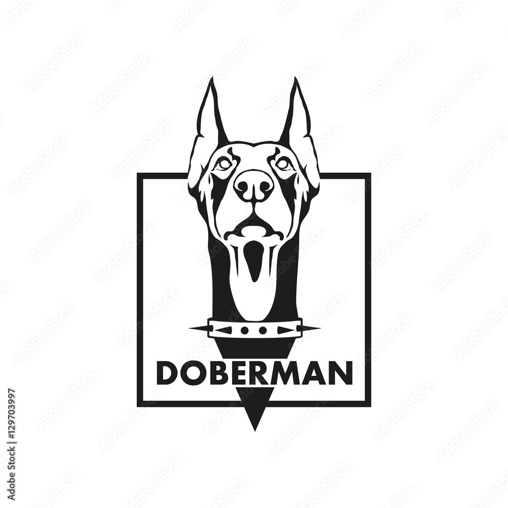 Doberman logo Stock Vector | Adobe Stock