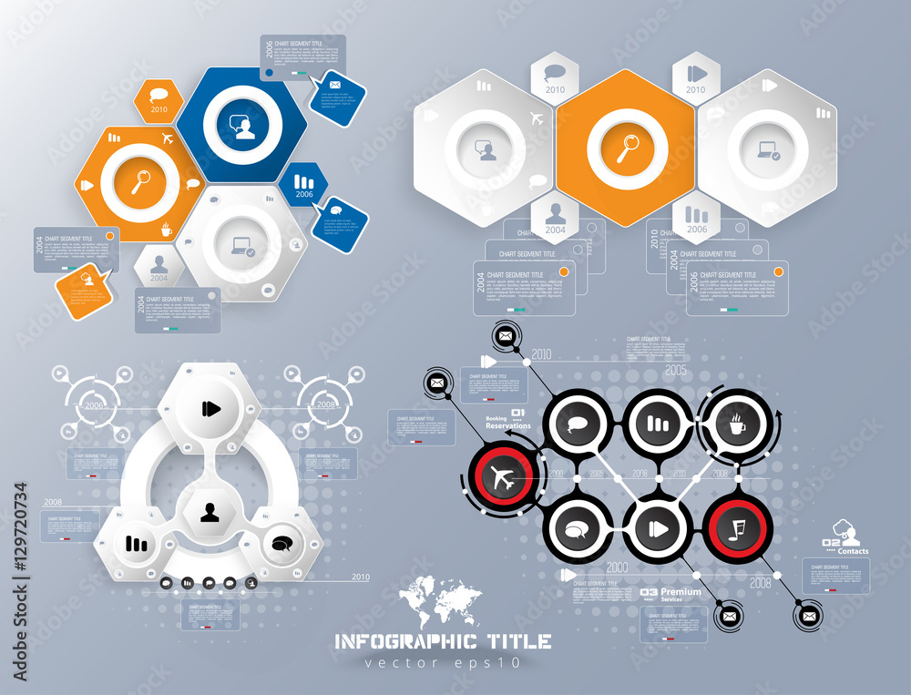 Set with vector infographics vector de Stock | Adobe Stock