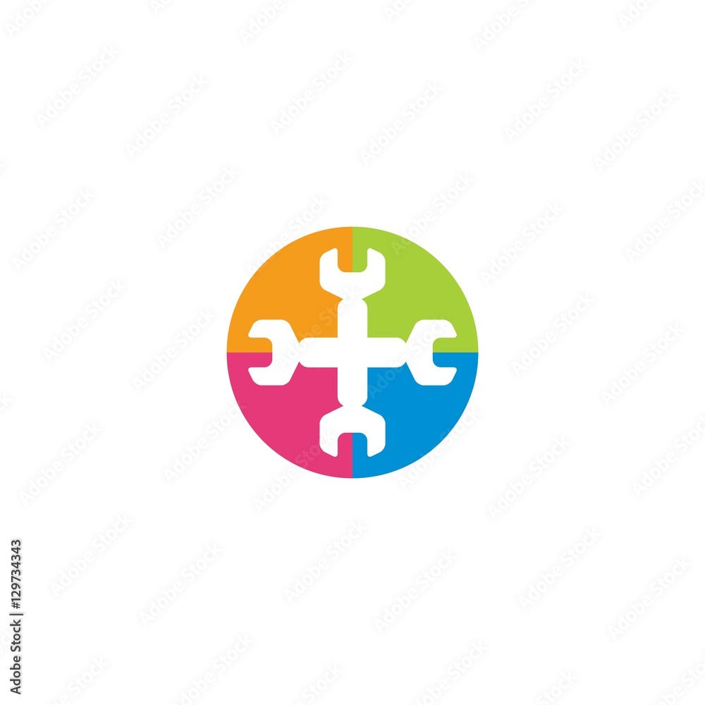 Colorful Repair Logo Design Element Stock Vector | Adobe Stock