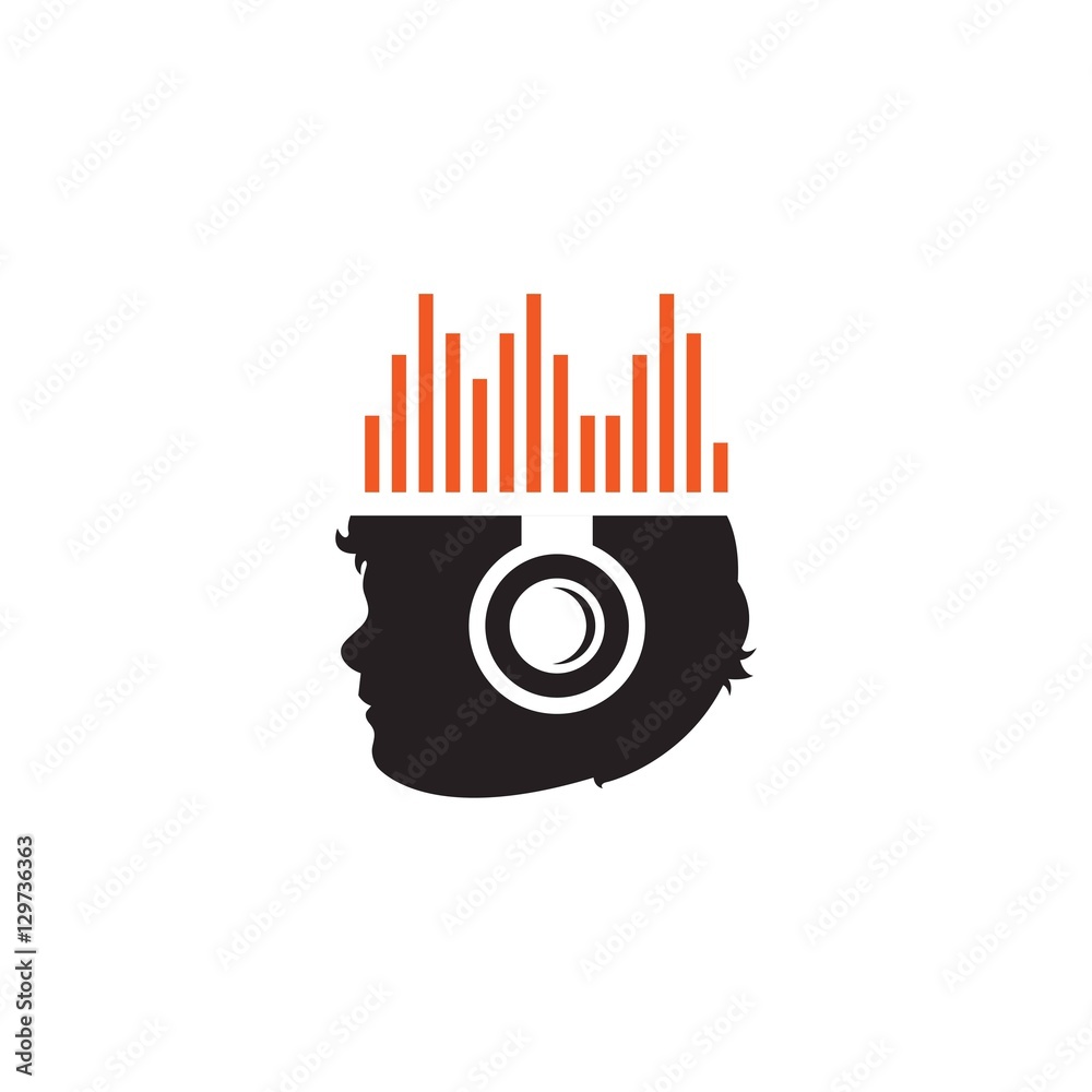 Music Mind Logo Design Element Stock Vector | Adobe Stock