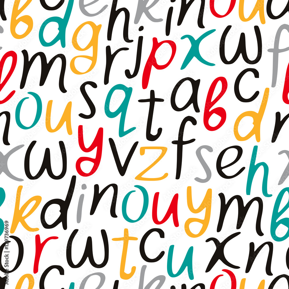 Vectorial seamless pattern of letters of the alphabet Stock Vector ...