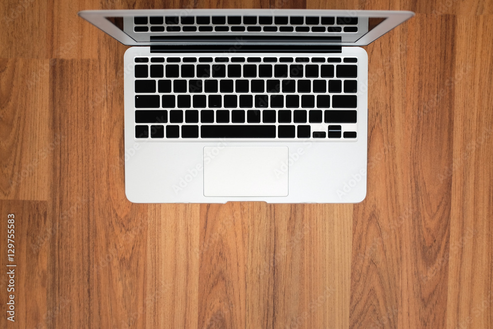 Top view flat layout of laptop with no characters keyboard with space ...