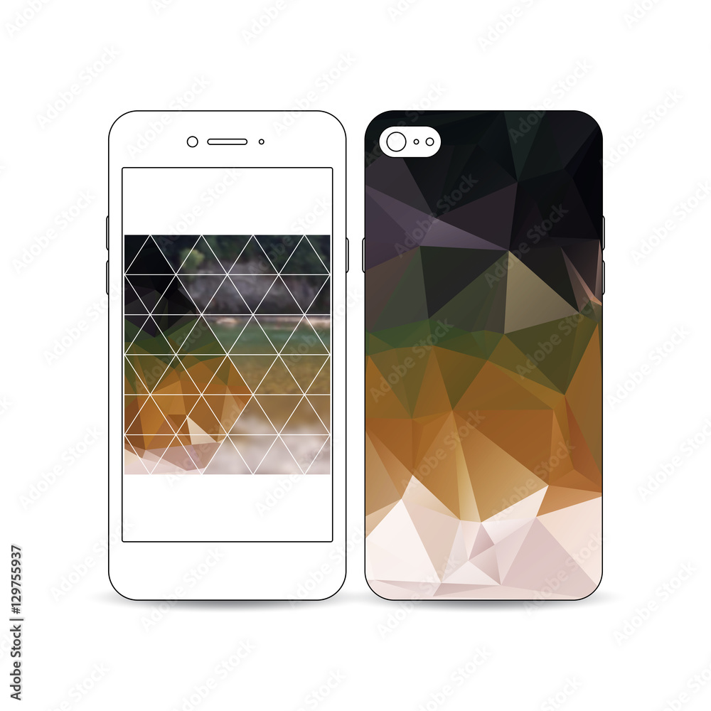 Mobile smartphone with an example of the screen and cover design ...