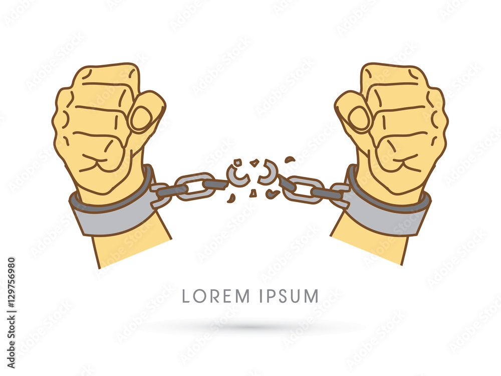 Broken handcuffs graphic vector Stock Vector | Adobe Stock