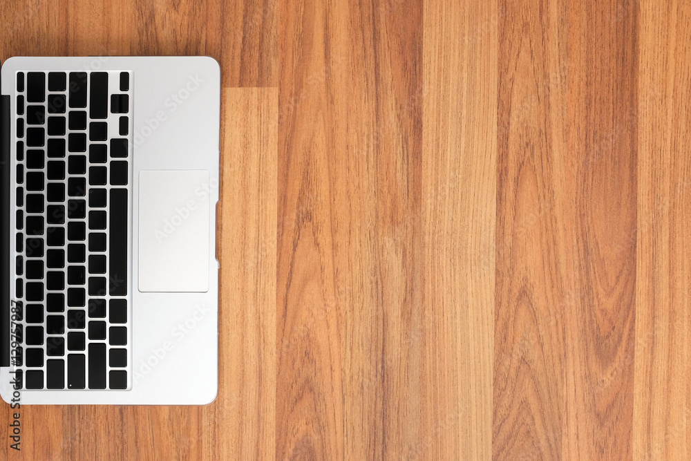 Top view flat layout of laptop on the left with no characters on ...