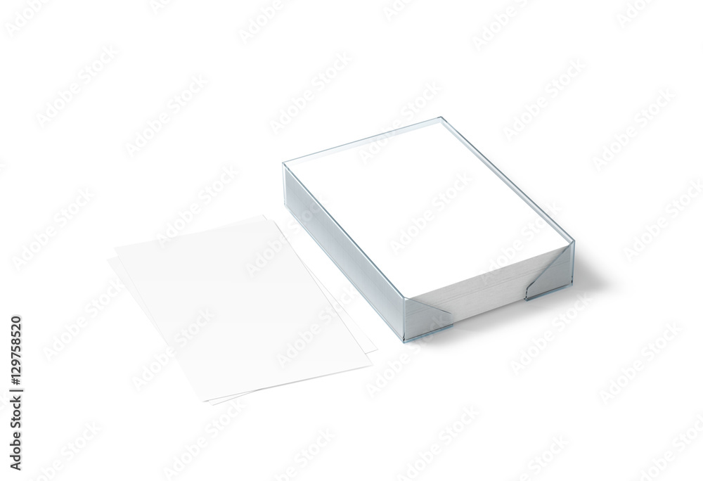 Blank white paper sheet mockup and plastic a4 block, 3d rendering ...