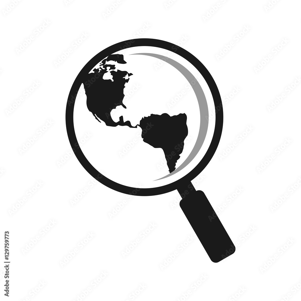 magnifying world logo vector. compass world logo vector. Stock Vector ...