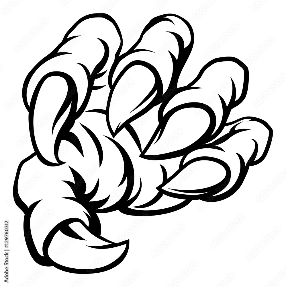 Cartoon Monster Claw Hand Stock Vector | Adobe Stock