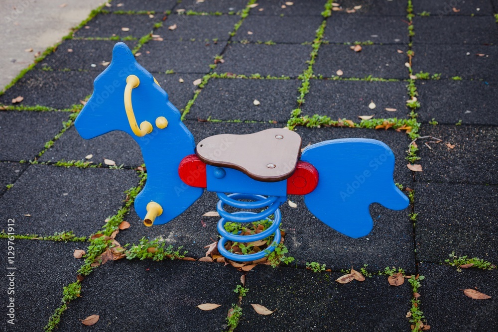 Lonely playground in autumn Stock-Foto | Adobe Stock