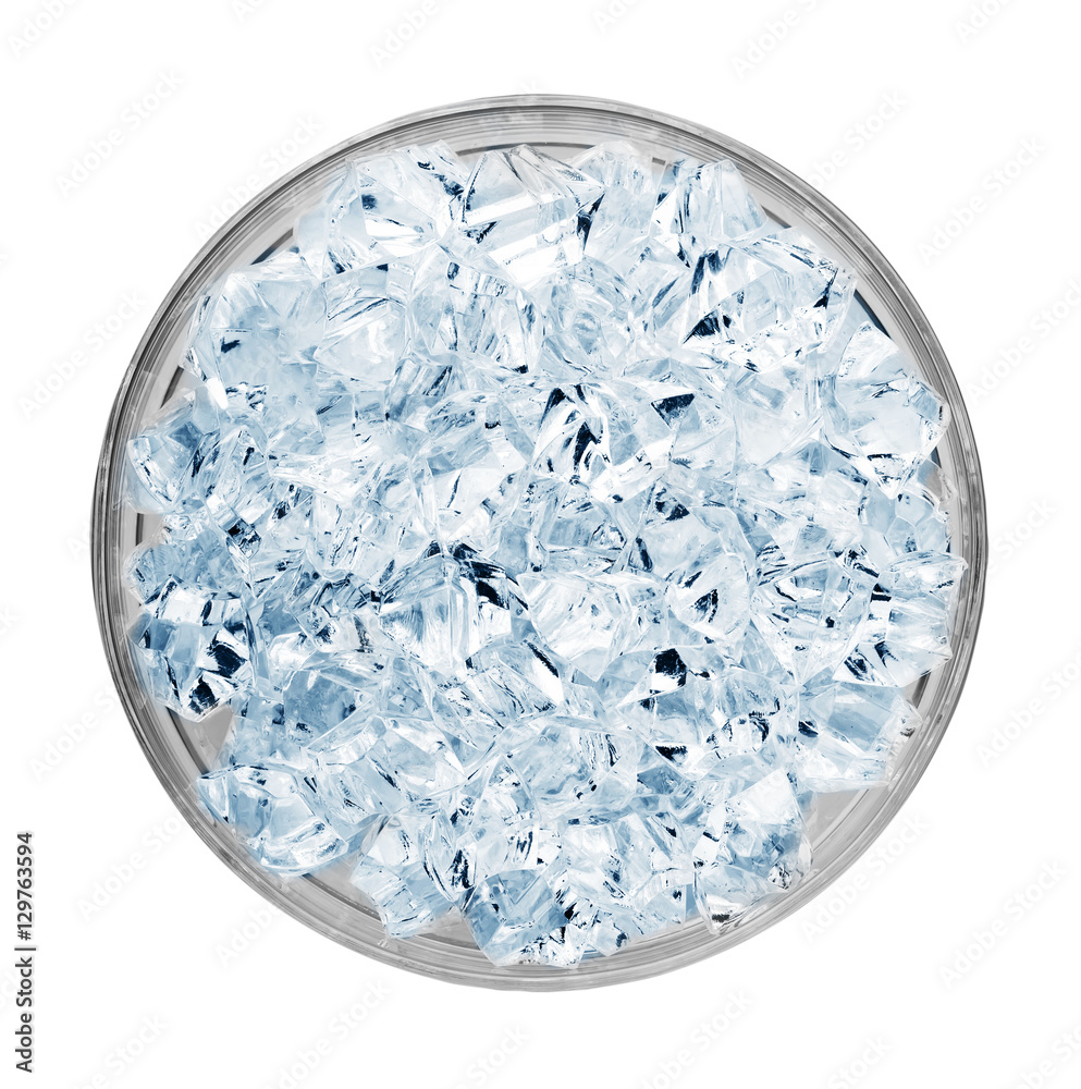 Plate of ice cubes shot from above Stock Photo | Adobe Stock