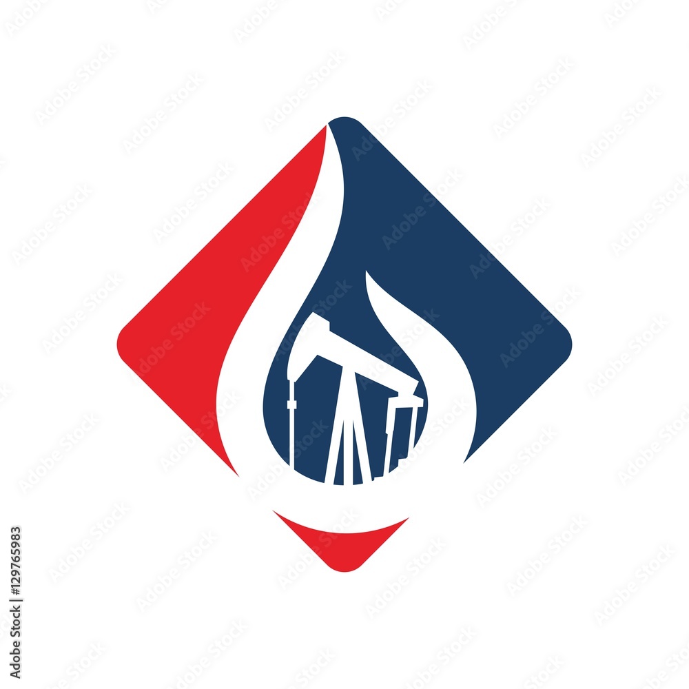 oil drilling rig logo template. oil logo. drill of oil logo template ...