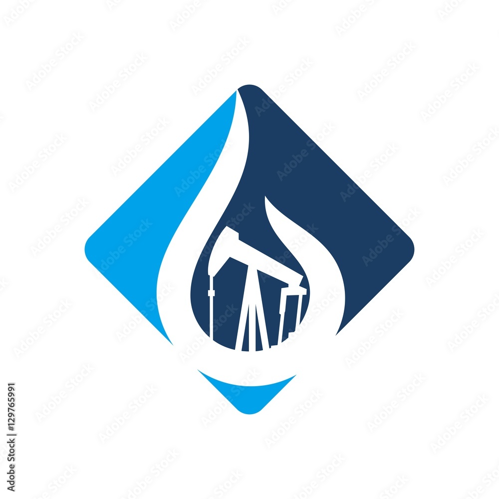 oil drilling rig logo template. oil logo. drill of oil logo template ...