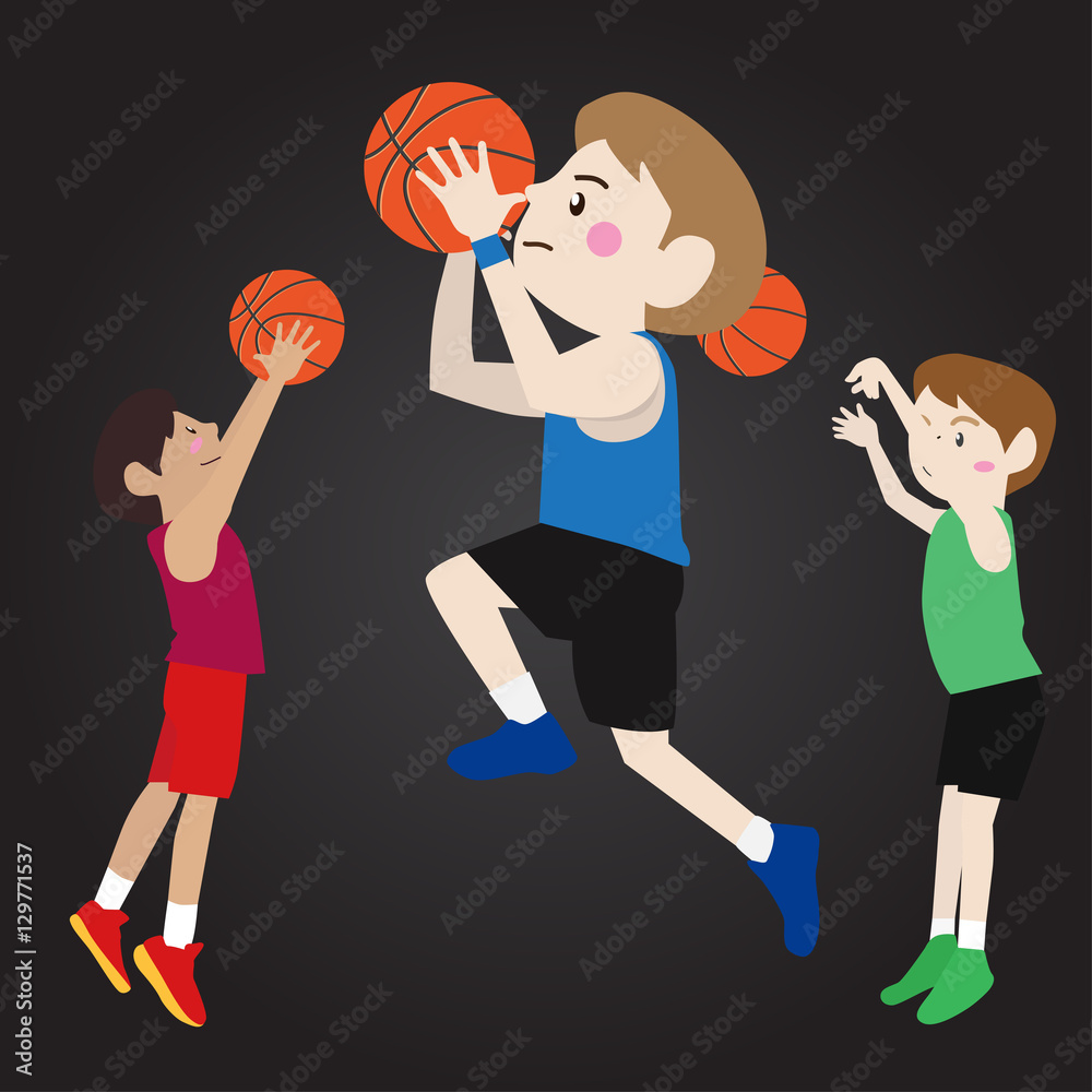 basketball player cartoon vector illustration Stock Vector | Adobe Stock