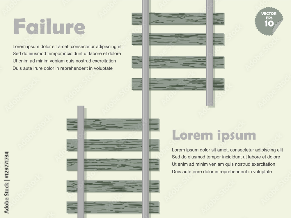 infographic mistake and failure concept, mistake railway Stock Vector ...