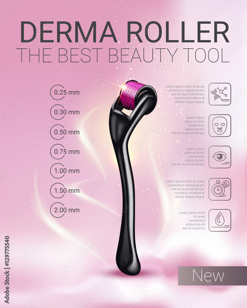 Vector Illustration with derma roller. Stock Vector | Adobe Stock