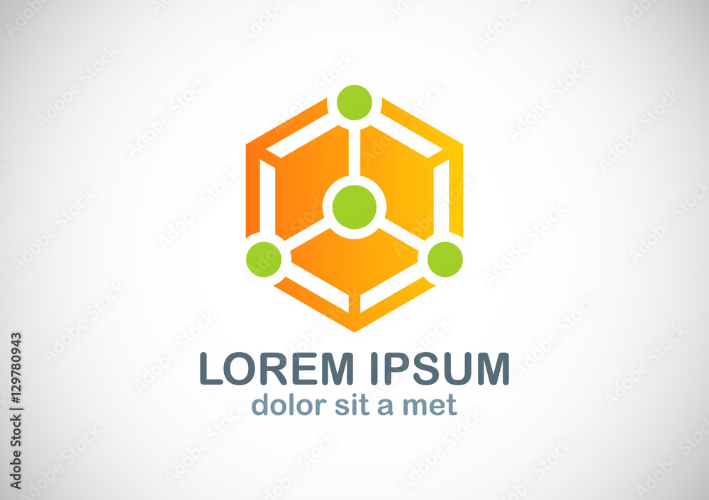 polygon connection technology logo Stock Vector | Adobe Stock