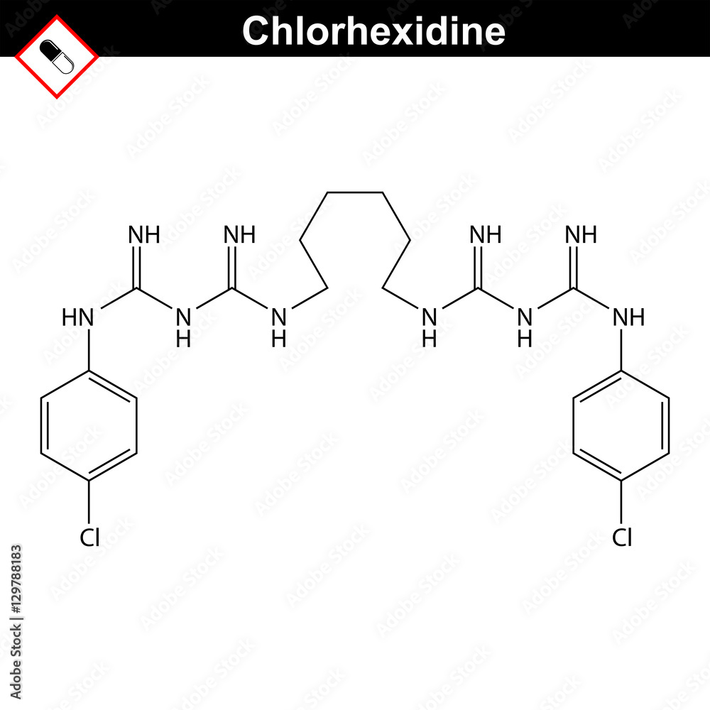 Chlorhexidine molecule Stock Vector | Adobe Stock
