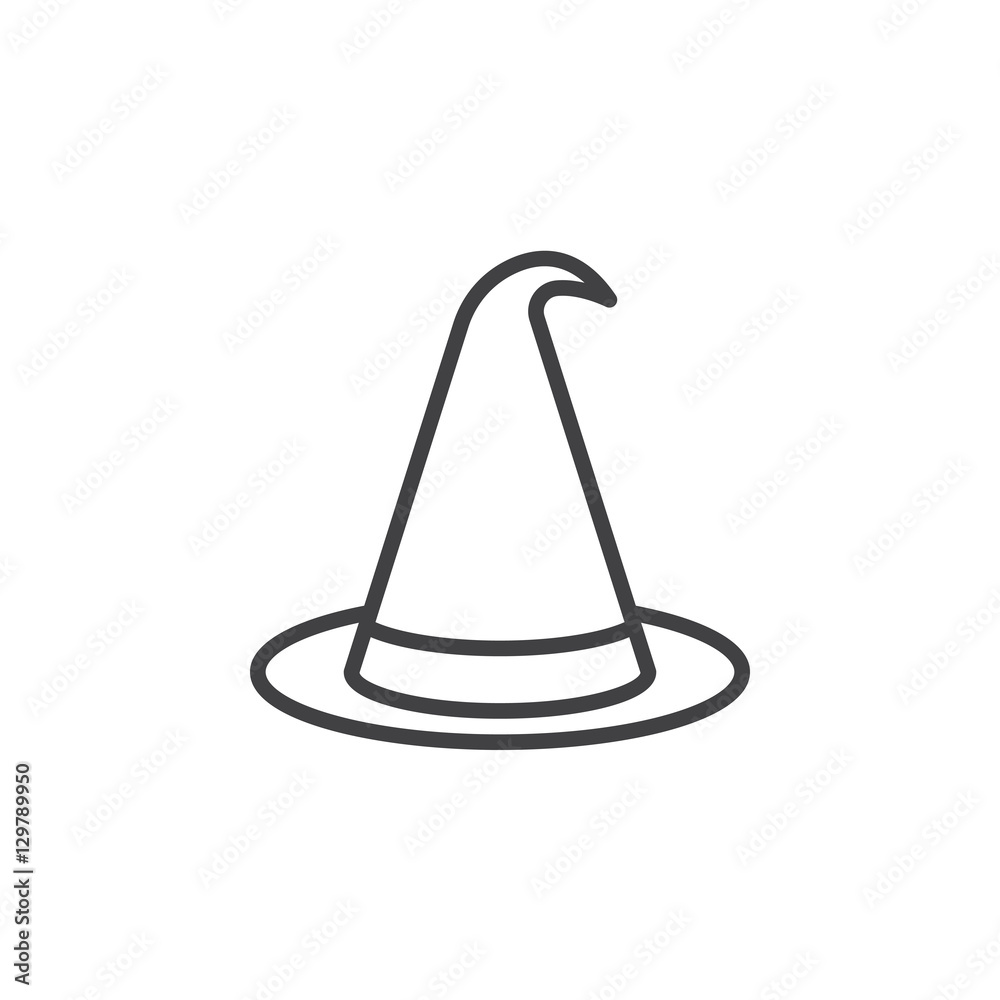 Halloween Witch Hat Outline