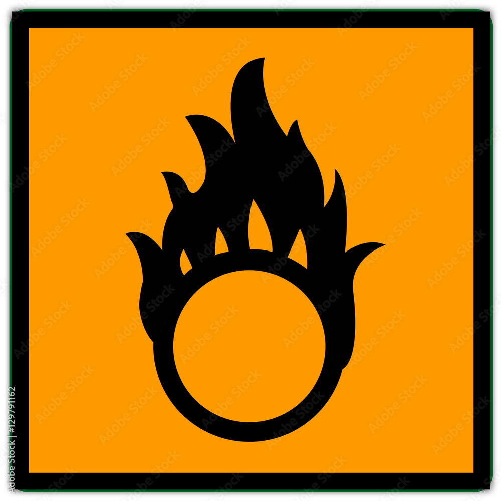 Pictogramme produit chimique : Comburant Stock Illustration | Adobe Stock