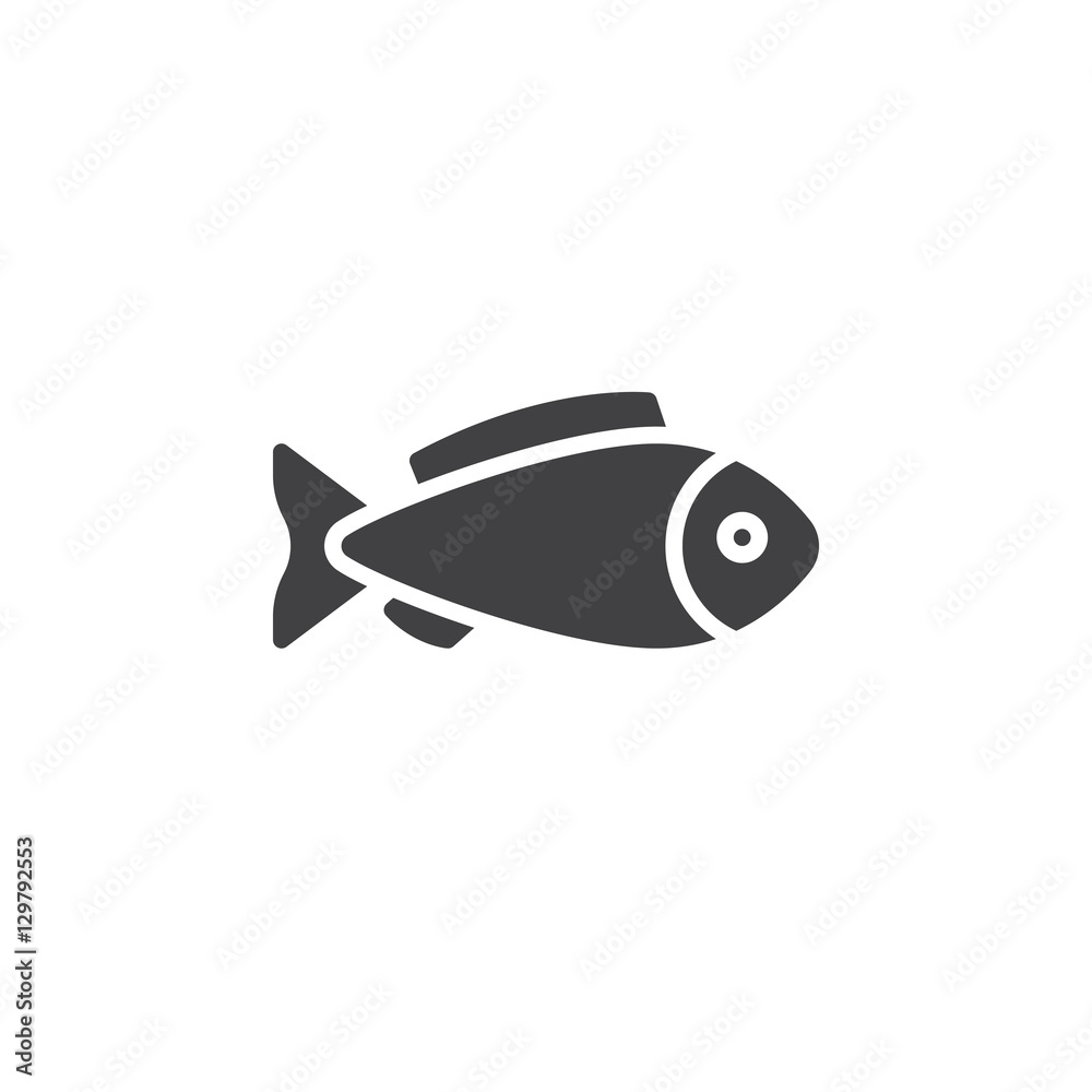 Fish icon vector, filled flat sign, solid pictogram isolated on white ...