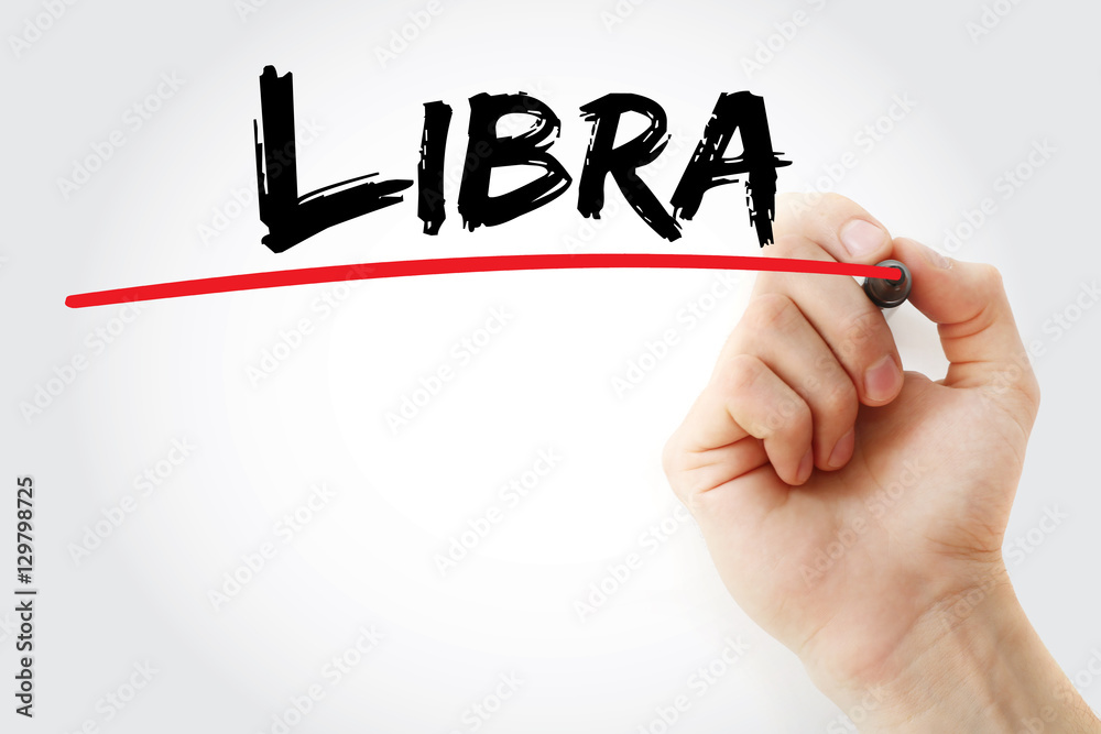 Hand writing Libra with marker, concept background Stock Photo | Adobe ...