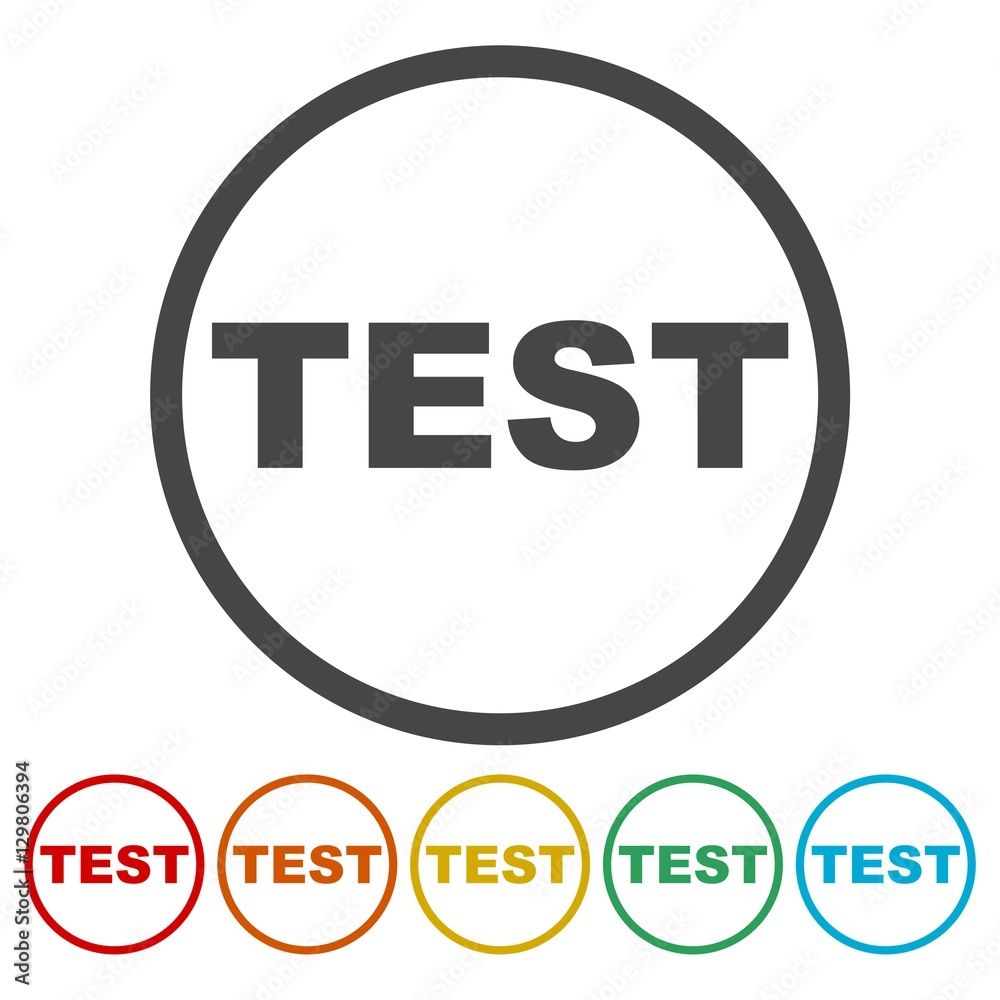Test button, Test icon set Stock Vector | Adobe Stock