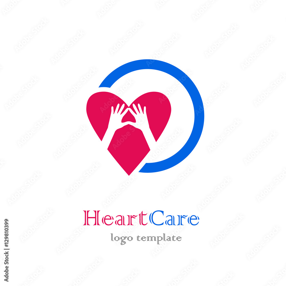 Heart Care, Logo Template, Heart and Hands, Medicine, Care, Logo. Stock ...