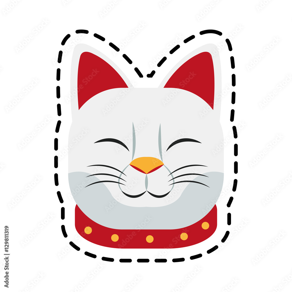 Cat icon. China cultura asia chinese theme. Isolated design. Vector ...