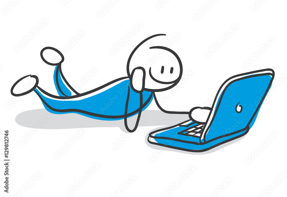 Stick Figure Series Blue / Internet, surfen Stock Vector | Adobe Stock