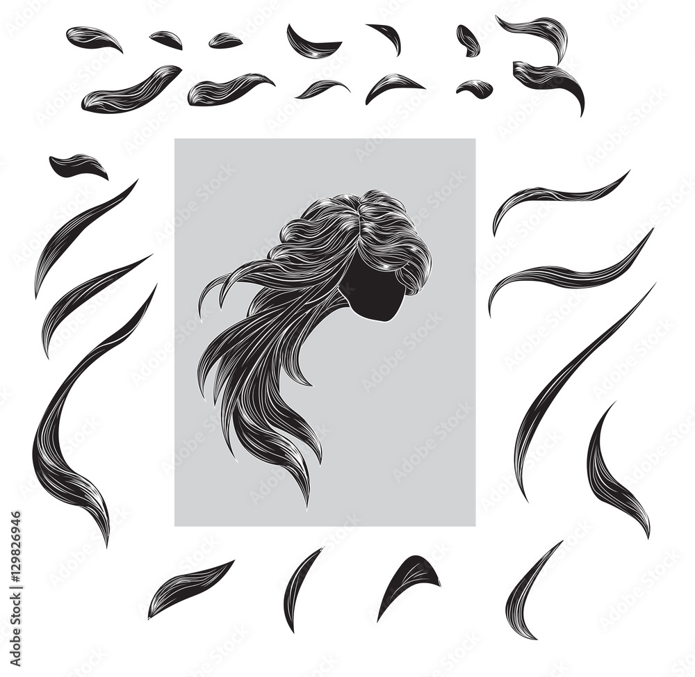 hair template Stock-Vektorgrafik | Adobe Stock
