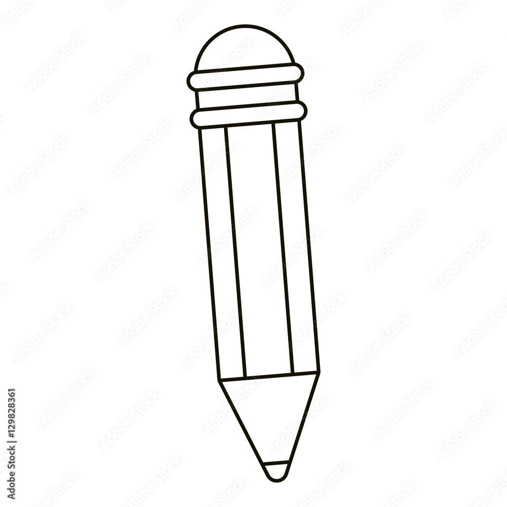 pencil writing utensil wood outline vector illustration eps 10 Stock ...