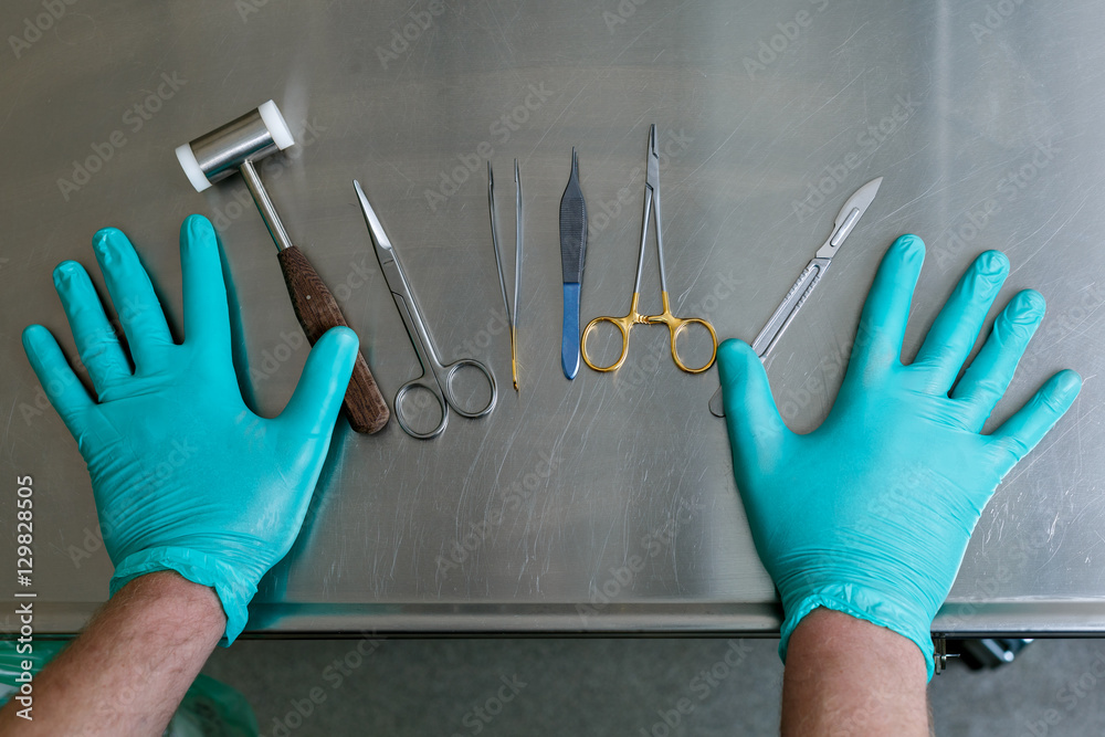 hands and medical instruments. plastic surgery Stock Photo | Adobe Stock