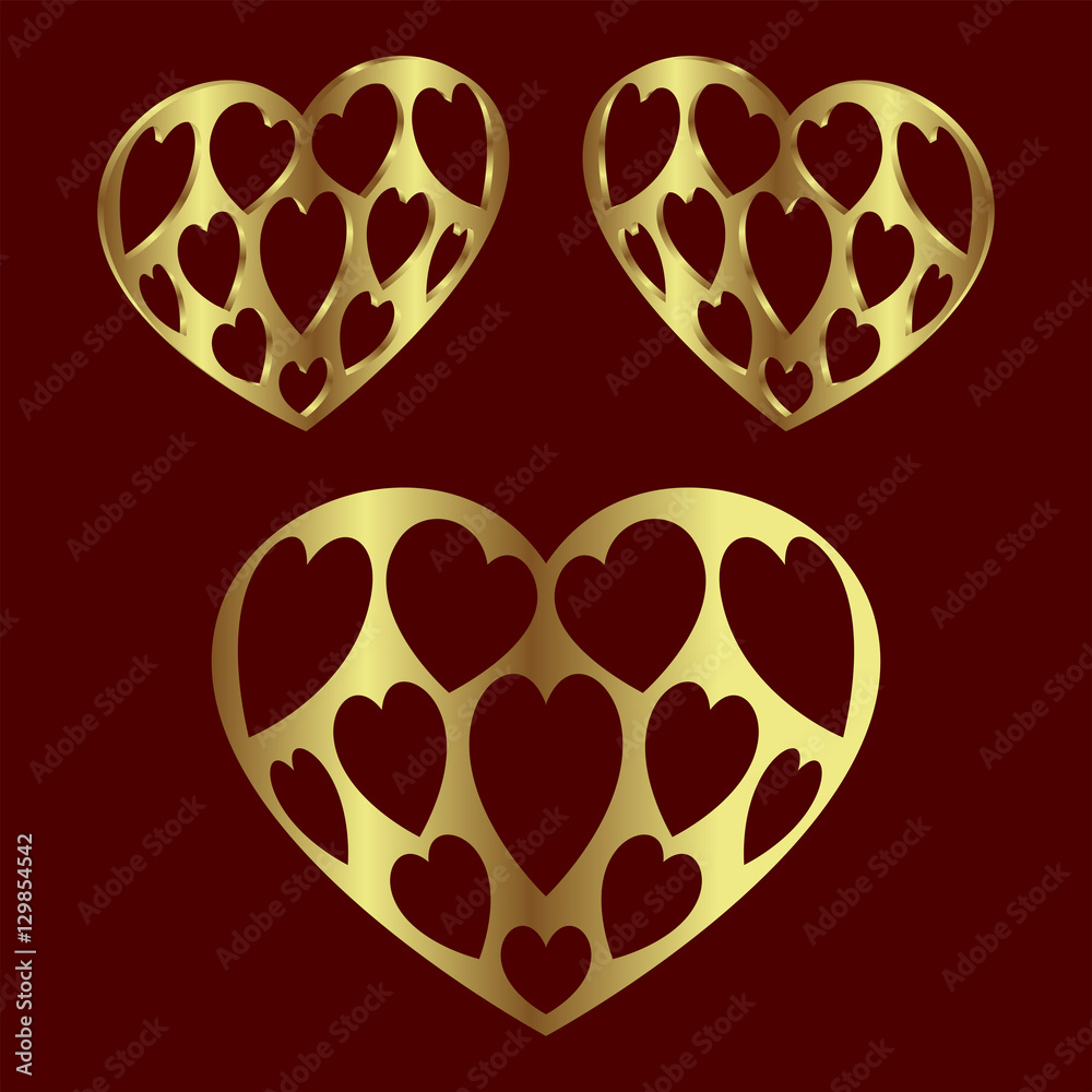 heart gold color vector de Stock | Adobe Stock