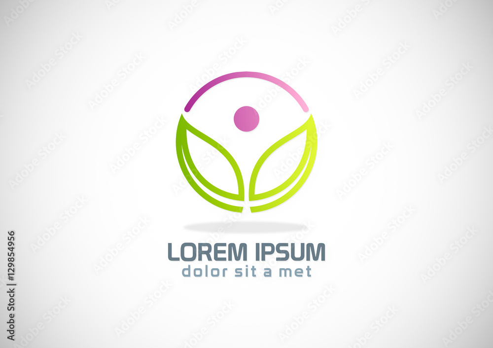 round green leaf spa logo Stock Vector | Adobe Stock