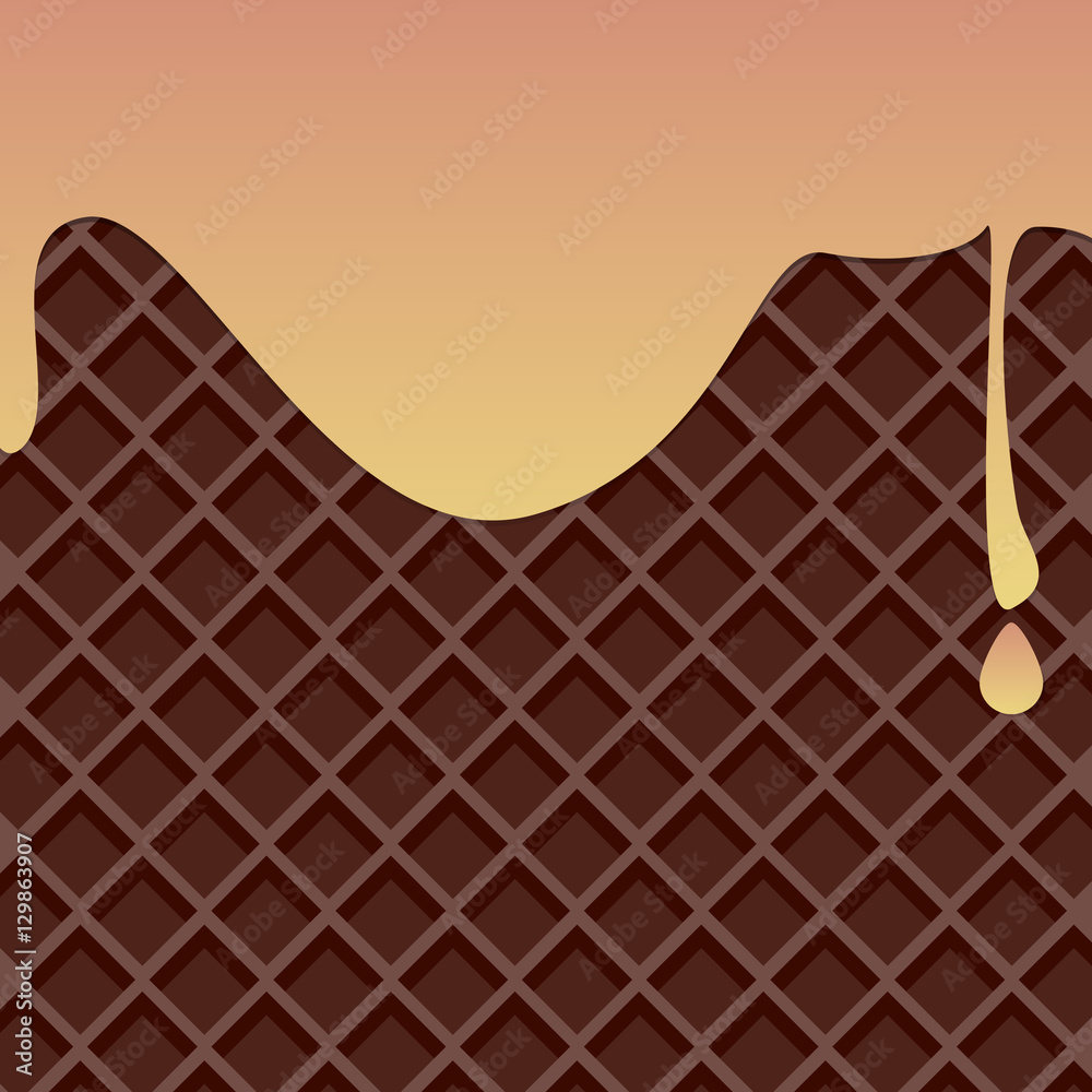 Design material waffle background with summer syrup Stock Vector ...