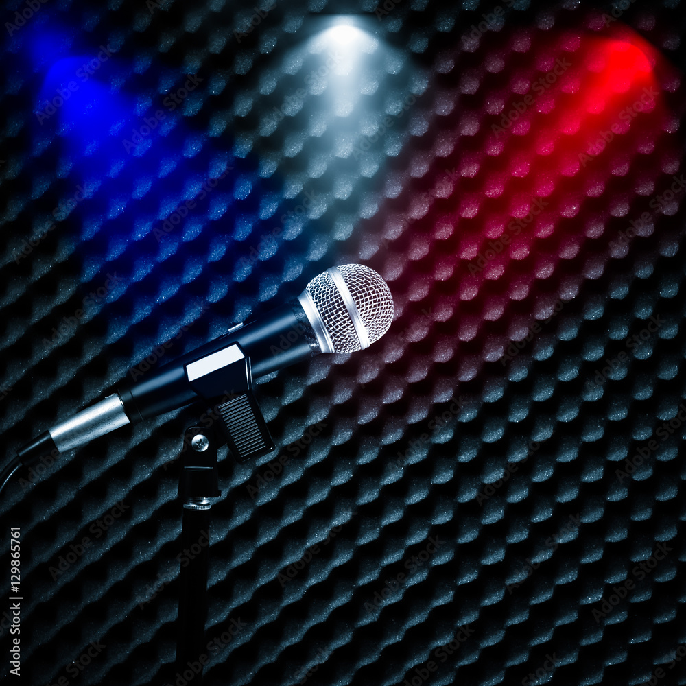 microphone & colorful spotlight, look like color of national flag Stock ...