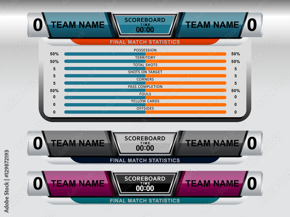 soccer scoreboard design elements, vector illustration Stock Vector ...