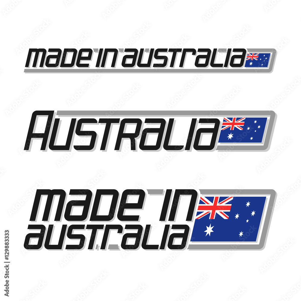 Vector illustration "made in Australia", isolated australian simple ...